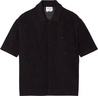 Lacoste Homme, Chemises, Brun, Taille: XL Camicia in maglia traforata effetto coccodrillo