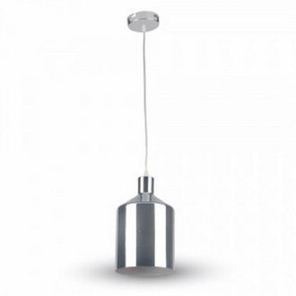 Trade Shop Lampe &agrave; Suspension Cylindrique Chrom&eacute;e Vt-8175