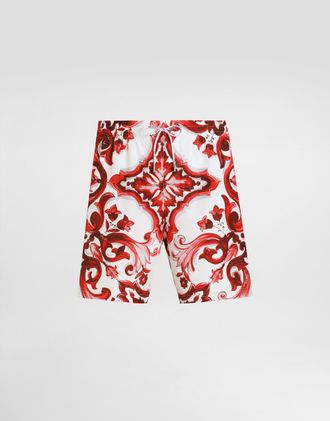 Dolce & Gabbana Bade-boxershorts Mittlerer L&auml;nge Mit Majolika-print - Mann Beachwear Mehrfarbig 2