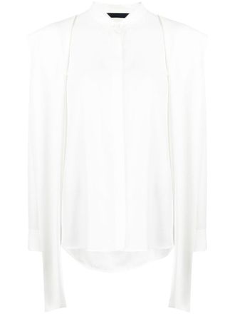 Juun.J haut drapé à manches longues - Blanc