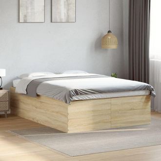 vidaXL Cadre de lit ch&ecirc;ne sonoma 120x190 cm bois ding&eacute;nierie