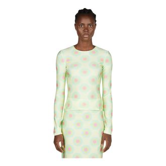 Sportmax Grafisches Crewneck Langarm Top - - Tops - Damen - Mehrfarbig - S