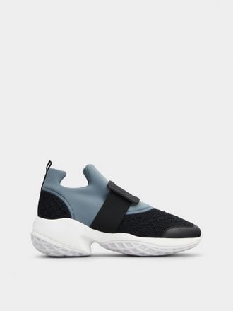 Roger Vivier Sneakers Viv Run f&uuml;r Herren aus Stoff, SCHWARZ,GRAU, 7.5 - Shoes