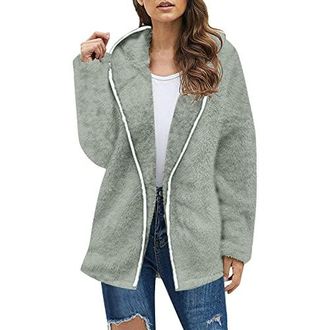 Generic Veste en polaire pour femme - Manteau dhiver pour femme - Manteau de sport avec capuche - Veste de chef en fausse fourrure &agrave; manches longues - Parka l