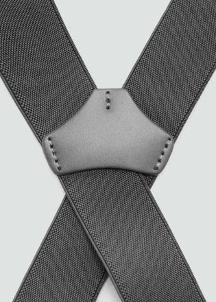 Mango Bretelles &eacute;lastiques r&eacute;glables d&eacute;tails cuir gris - Homme - Taille unique - MANGO MAN