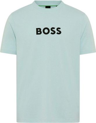 HUGO BOSS T-Shirt Rundhalsausschnitt, Regular Fit, Boss-Logodruck