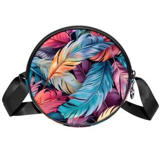 Generic Sac &agrave; bandouli&egrave;re rond pour femme, petit sac &agrave; bandouli&egrave;re avec fermeture &eacute;clair, bretelles r&eacute;glables, sac &agrave; main rond d&eacute;contract&eacute; pour femmes et fill