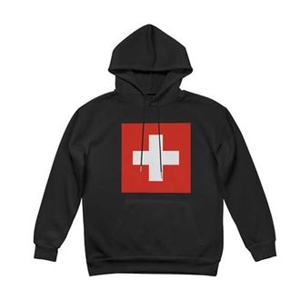 Generic Sweatshirt Suisse Doublure Polaire Suisse Drapeau Lettres Graphiques Pull Col Rond Manches Longues Coupe Ample Sweat V&ecirc;tewoments Plusieurs Couleurs du