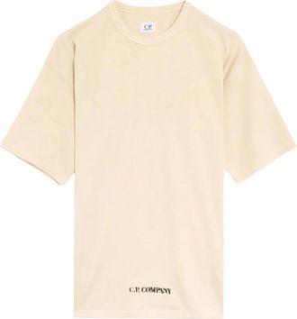 C.P. Company C.p. Company, Homme, Tops, Beige, Taille: S T-shirt &agrave; Manches Courtes