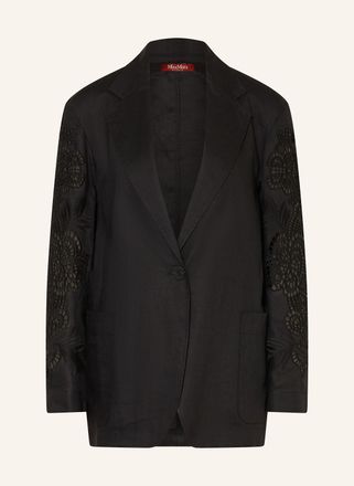 Max Mara Max Mara Studio Blazer Angizia Aus Leinen Mit Spitze schwarz