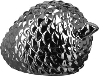 Fink silberner Deko Zapfen 15 cm aus Porzellan Tannenzapfen zum dekorieren