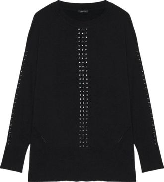 Fiorella Rubino Femme, Tops, Noir, Taille: 38 FR Pull avec appliqu&eacute;s scintillants