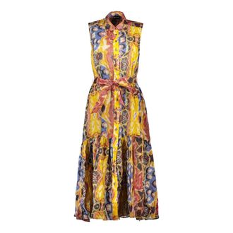 Desigual Femme, Robes, Multicolore, Taille: 38 FR Robe Longue &agrave; Motifs