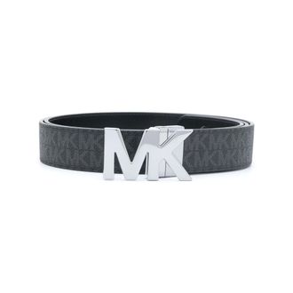 Michael Kors Homme, Accessoires, Gris, Taille: ONE Size Reversible Logo Buckle Belt