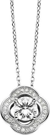 Julie Julsen Anh&auml;nger mit Kette 925 Silber rhodiniert Bl&uuml;te Zirkonia wei&szlig;