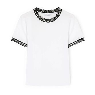 Motivi Femme, Tops, Blanc, Taille: 42 FR T-shirt &agrave; bords en maille