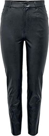 Only Pantalon en Simili-Cuir ONLEMILY Taille Haute Regular Fit Pantalon en Simili-Cuir Black XL 32 Black 1 XL / L32