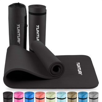 Tunturi New Fitness Dicke NBRmatte 15mm - Rutschfest Gymnastikmatte - Mit Tragetasche - Für Yoga und Pilates - Sportmatte 180x60x1,5cm -Schadstofffrij - Besonders komfort