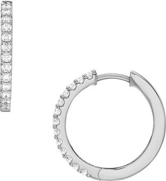 Fossil Damen-Ohrringe aus Messing oder Sterlingsilber mit Bügelverschluss, Blasses Silber