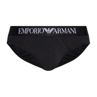Emporio Armani Homme, Sous-vêtements, Noir, Taille: L Slip en coton avec logo