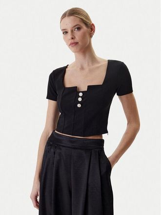 Guess Bluse W6RP08 KCBO2 Schwarz Classic Fit