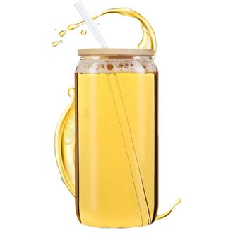Generico Glasbecher, wiederverwendbar, transparent, 473 ml, f&uuml;r Getr&auml;nke, Kaffeetasse mit Eis und Deckel, perfekt f&uuml;r Bier, Kaffee, Whisky