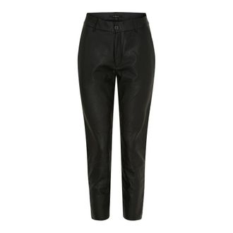 Notyz Notyz - Pantalon cheville en cuir dagneau - Femme - Pantalons - Noir - Taille: 44 FR