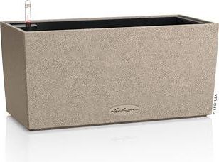 Lechuza Pflanzgefäß BALCONERA Stone 40 sandbeige, Balkonkasten mit Bewässerungssystem, Wasserstandsanzeiger und Pflanzeinsatz, Stein-Optik, 40 x 19 x 19 cm, 1