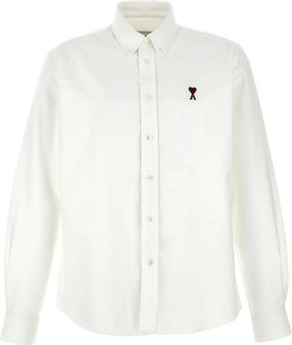 Ami Homme, Chemises, Blanc, Taille: S Button-Down De Coeur Shirt