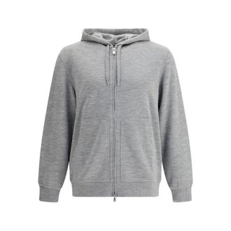 Brunello Cucinelli Kaschmir Hoodie mit Verstellbarer Kapuze - - Sweatshirts & Hoodies - Herren - Grau - 2XL