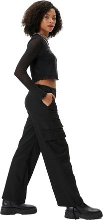 Koton Women Cargo Pants Straight Leg Tie Detail at Leg Pockets
