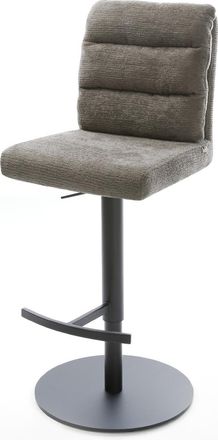 DELIFE Barstuhl Pela-Flex Boucl&eacute; Soft Schlamm Drehfu&szlig; h&ouml;henverstellbar Metall Schwarz, Barst&uuml;hle