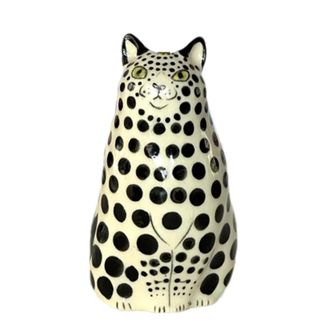 Generic Katzenvase mit Punkten - Harz Katze Blume Knospe Vase, Katzenvase f&uuml;r Zuhause B&uuml;cherregal Dekor | Innovative Polka Dots Knospe Vase mit Katze Design, 