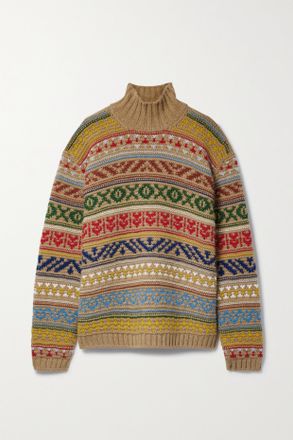 Loro Piana Pull &Agrave; Col Montant En Cachemire Jacquard - Marron