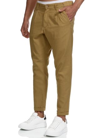 Indicode Herren Cunningham Stoffhose aus Baumwolle & Leinen | Herrenhose Freizeithose M&auml;nner Amber, XXL