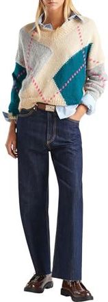 Benetton Maillot col V M/L 1142e4025 Sweater, cr&egrave;me, M Femme