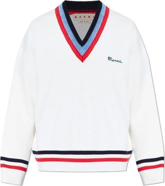 Marni Homme, Pulls, Beige, Taille: M V Neck Sweater