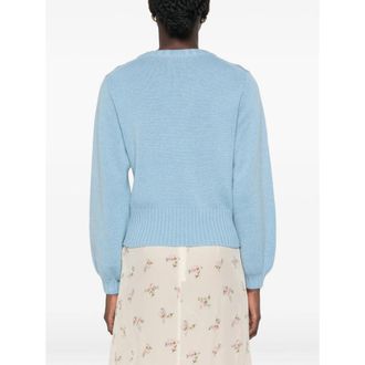 Allude Crew-Neck Knit Sweater - Blue