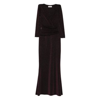 La Petite Robe Di Chiara Boni Femme, Robes, Violet, Taille: 46 FR Robe Prune à Col en V Croisé