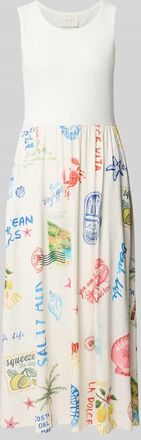 Oui Midikleid mit Allover-Motiv-Print
