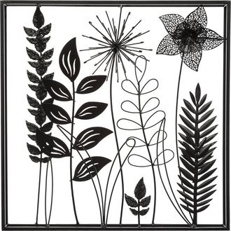 Atmosphera Atmosphera - Wanddekoration Blätter - Metall 40 × 40 cm - Schwarz