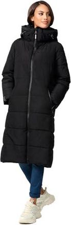 Marikoo B989 Veste dhiver matelass&eacute;e &agrave; capuche chaude pour femme, Noir, S