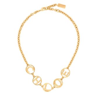 Chlo&eacute; Halskette - Vintage Gold Script Choker With Hammered Texture - Gr. unisize - in Mehrfarbig - f&uuml;r Damen