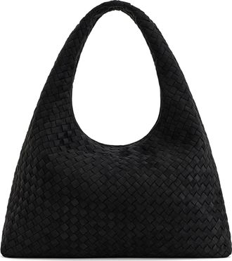 JW PEI Damen Iaura Gewebte Schultertasche - Kunstwildleder Schwarz