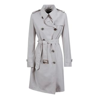 Moorer Femme, Manteaux, Gris, Taille: 44 FR Trench-coat en nylon avec fermeture crois&eacute;e