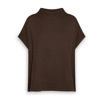 Elena Miro Wollponcho - - Knitwear - Damen - Braun - 2XL