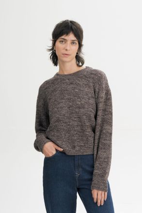 Mela Damen vegan Strickpullover Suriya Braun Meliert