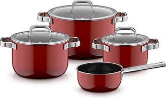 WMF Fusiontec Mineral Pro, 4-teiliges Topf-Set, langlebiges, kratzfestes Material, Kochtopf Set Induktion, für alle Herdarten geeignet, Made in Germany, P