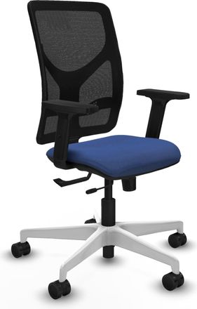 Piqueras y Crespo Atmungsaktiver B&uuml;rostuhl mit 2D-Armlehnen, h&ouml;henverstellbare Lendenwirbelst&uuml;tze, ausgestattet mit Syncro/Traslack und Schneideschaum, Schwarz/Marinebl