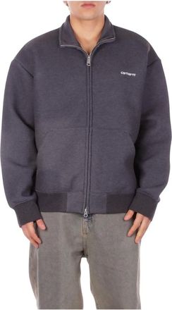 Carhartt Work in Progress Homme, Sweatshirts et sweats &agrave; capuche, Gris, Taille: S Logo Cotton Zipped Sweat &agrave; capuche